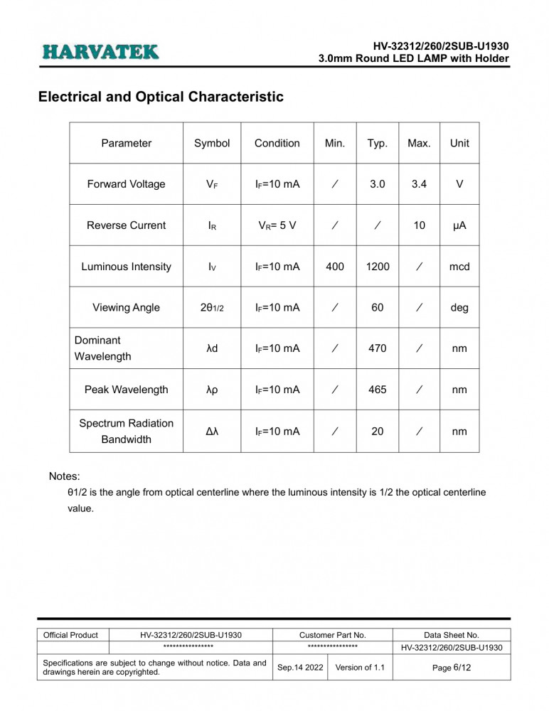HV-32312/260/2SUB-U1930 datasheet page 6