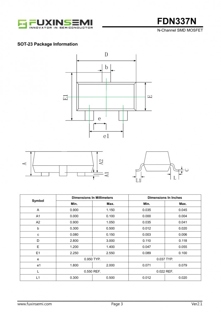 FDN337N product documentation page 3