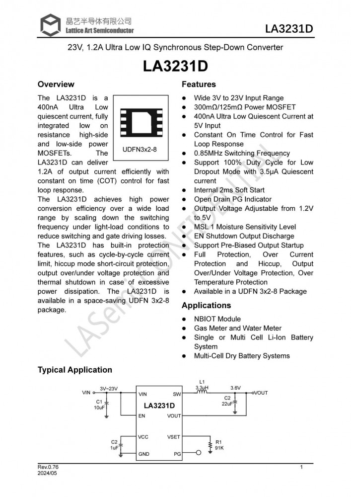LA3231D technical document preview