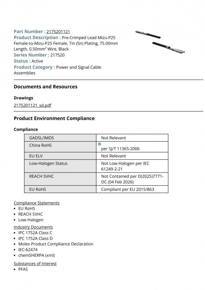 2175201121 product drawing, page 1