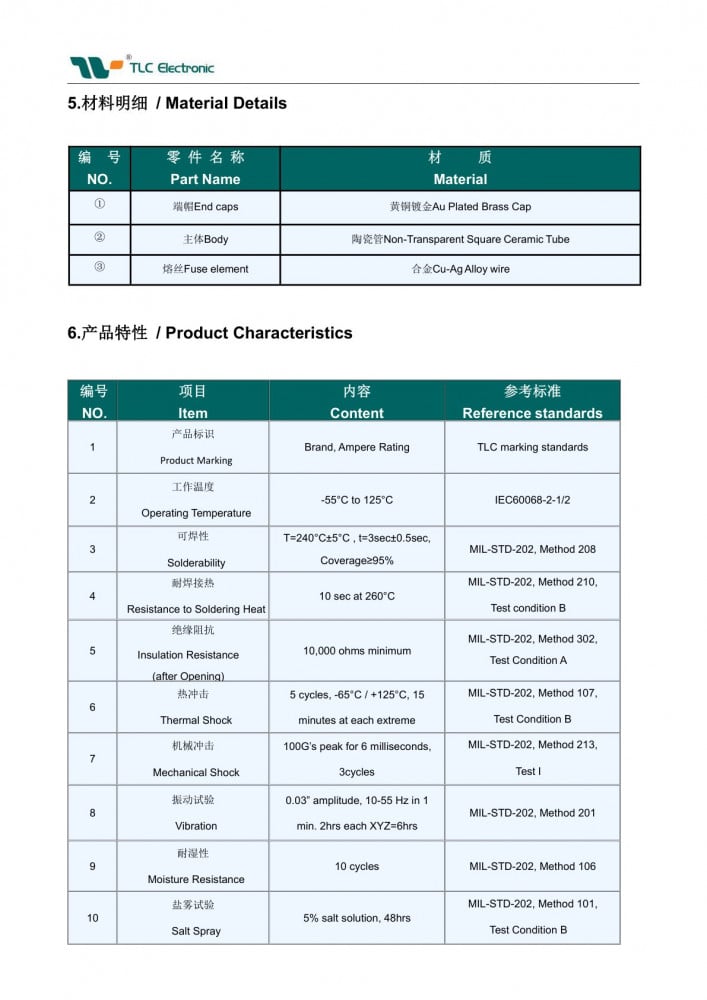 TLC Electronic TAB Series specification sheet page 4