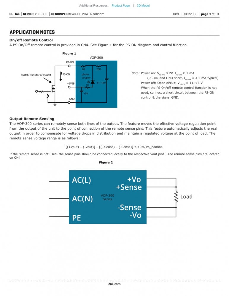 CUI VOF-300-12-CNF datasheet page 9