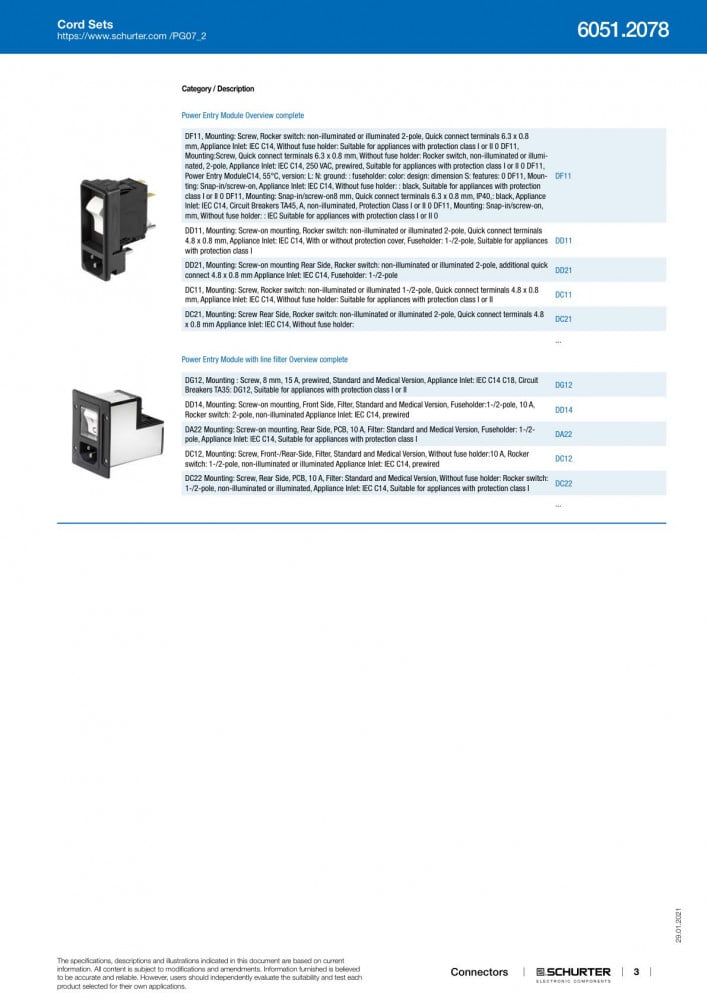 SCHURTER 6051.2078 technical document page 3