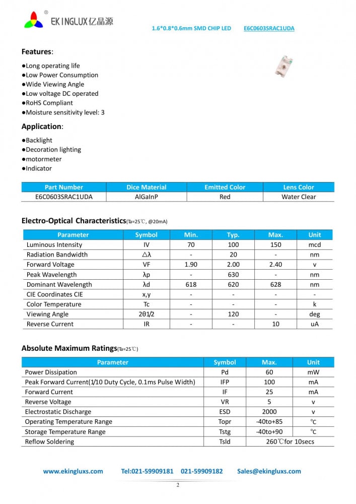 E6C0603SRAC1UDA datasheet page 2