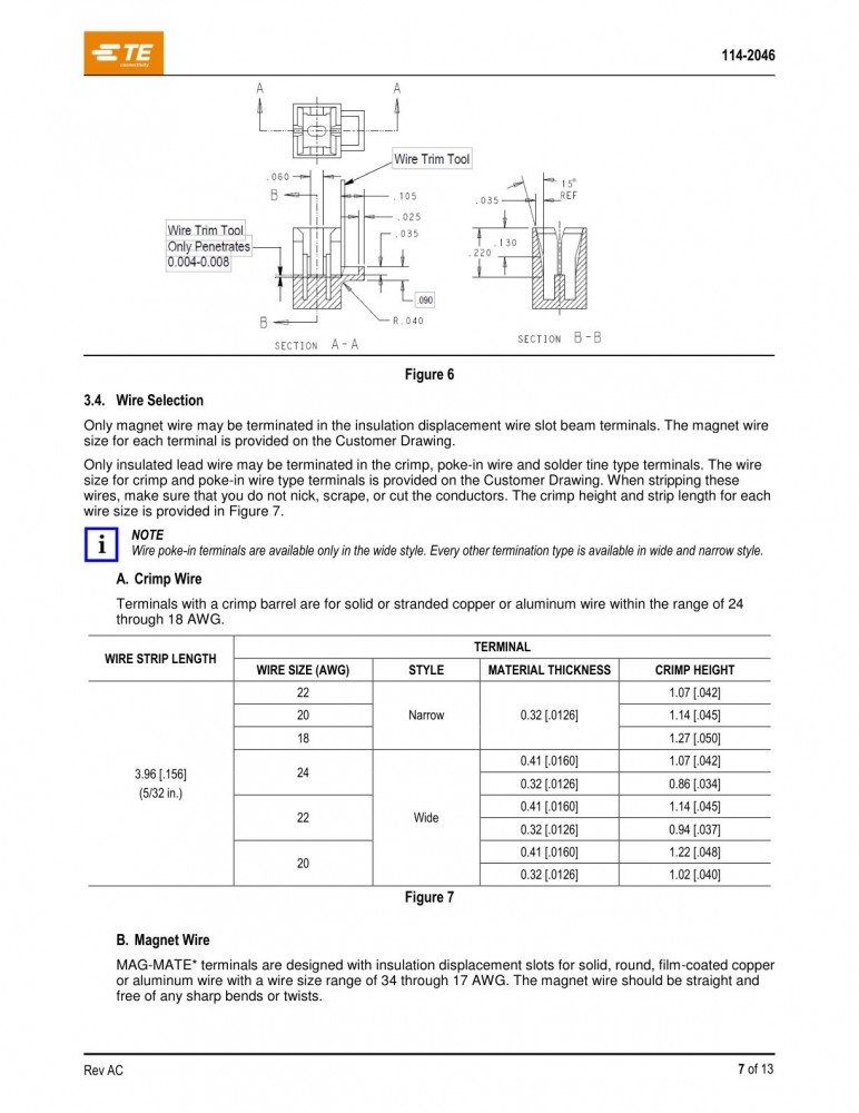 TE Connectivity 63235-1 application specification page 7