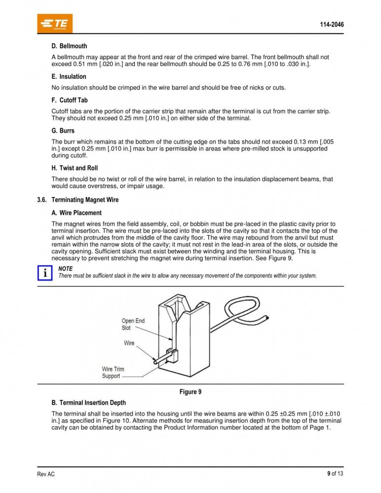 TE Connectivity 63235-1 application specification page 9