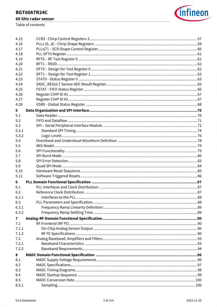 BGT60ATR24C technical document page 3