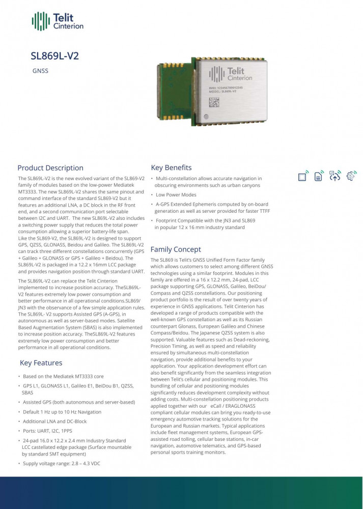 SL869L-V2 technical document page 1