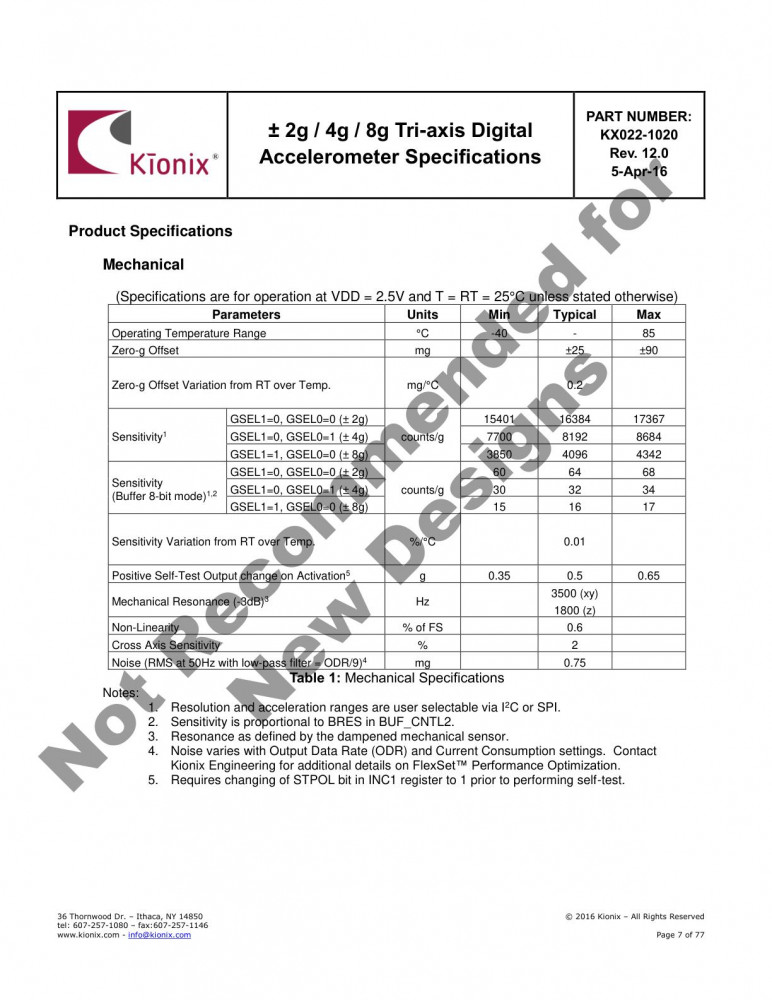 KX022-1020 datasheet page 7