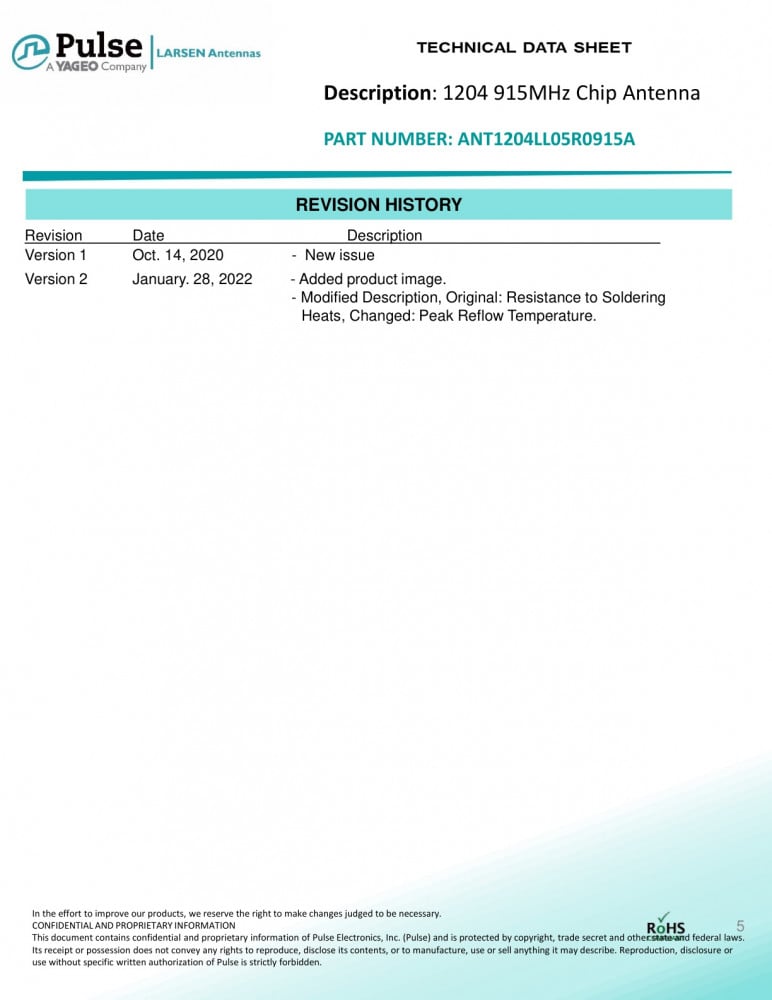 ANT1204LL05R0915A datasheet page 5