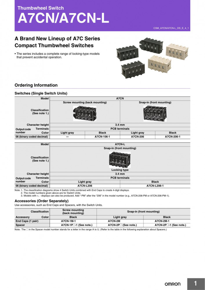 A7CN-206 technical document page 1