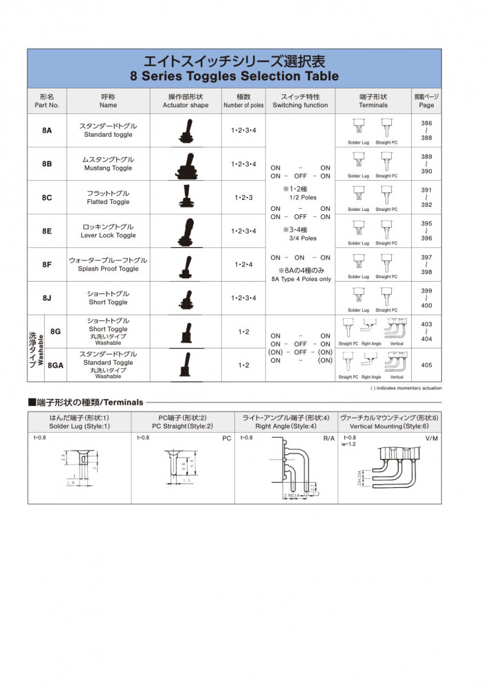 8 Series toggle switch document page 2