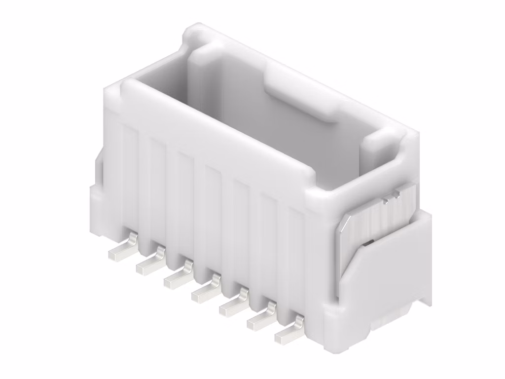 Micro-One Wire-to-Board Header, Vertical, 2.00mm Pitch, Single Row, Glow-Wire Capable, Surface Mount, 3 Circuits, Tin-Bismuth Plating, Natural, with Potting Capability, with Cover Tape