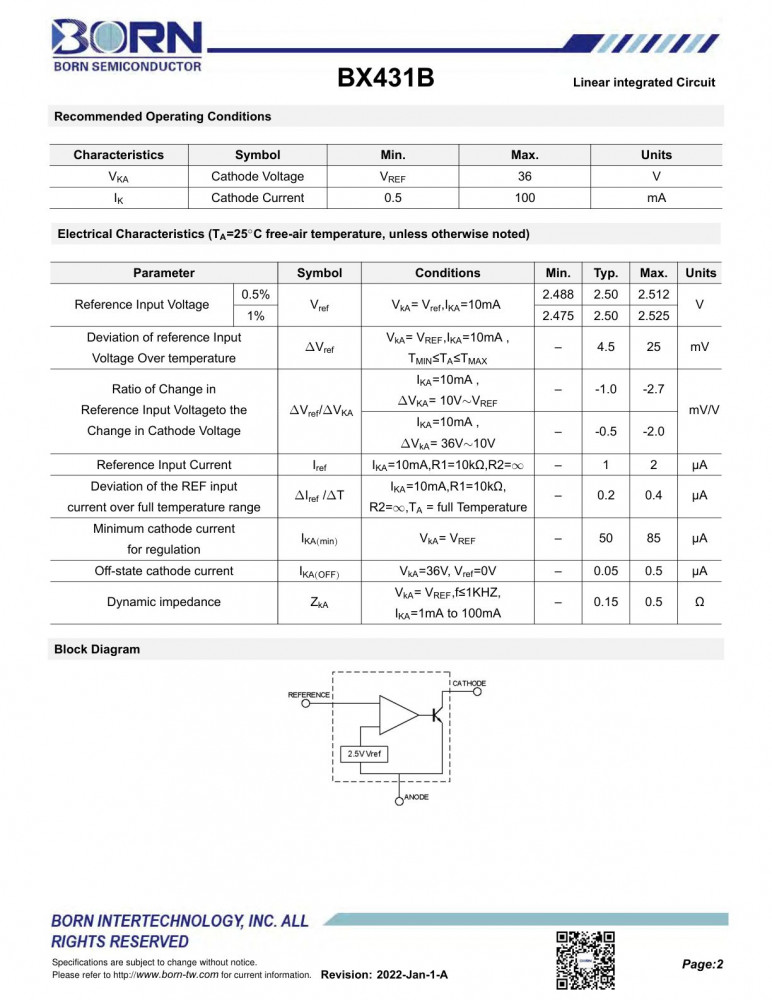 BX431B datasheet page 2