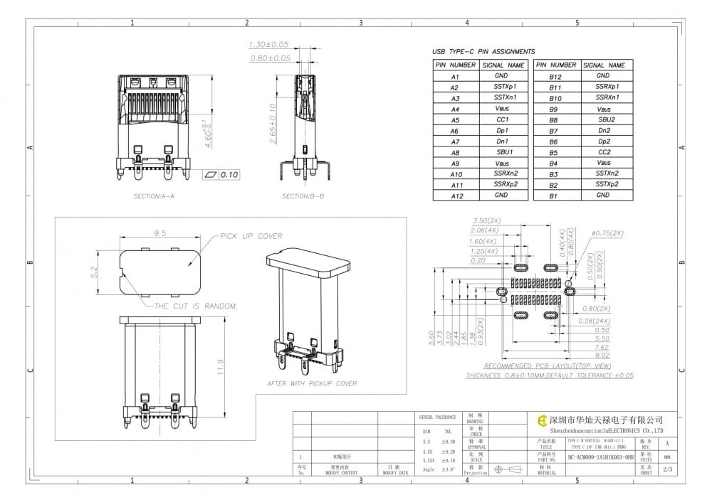 HCTL HC-ACM009-1A1H1K003-0HR drawing page 2