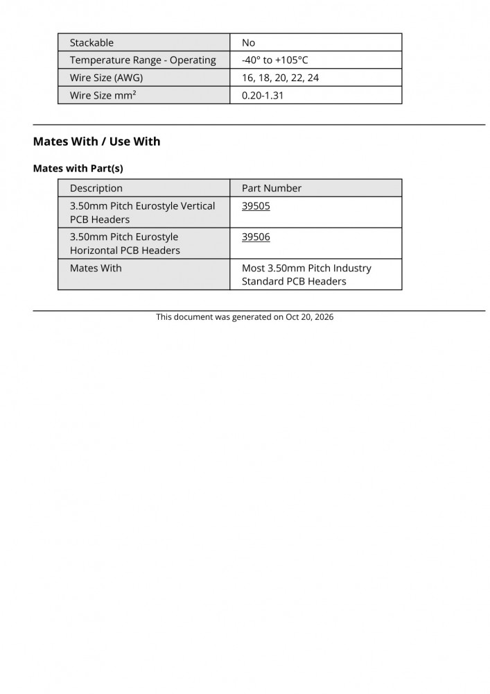Technical document image 3 for MOLEX 395077917