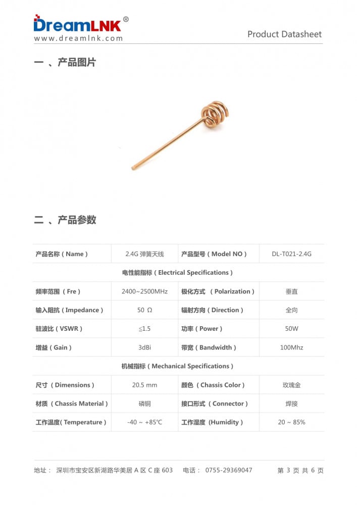 DL-T021-2.4G datasheet page 3