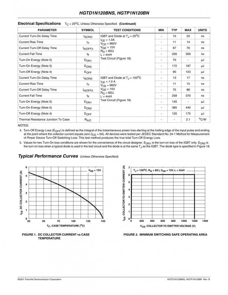 HGTD1N120BNS9A datasheet page 4