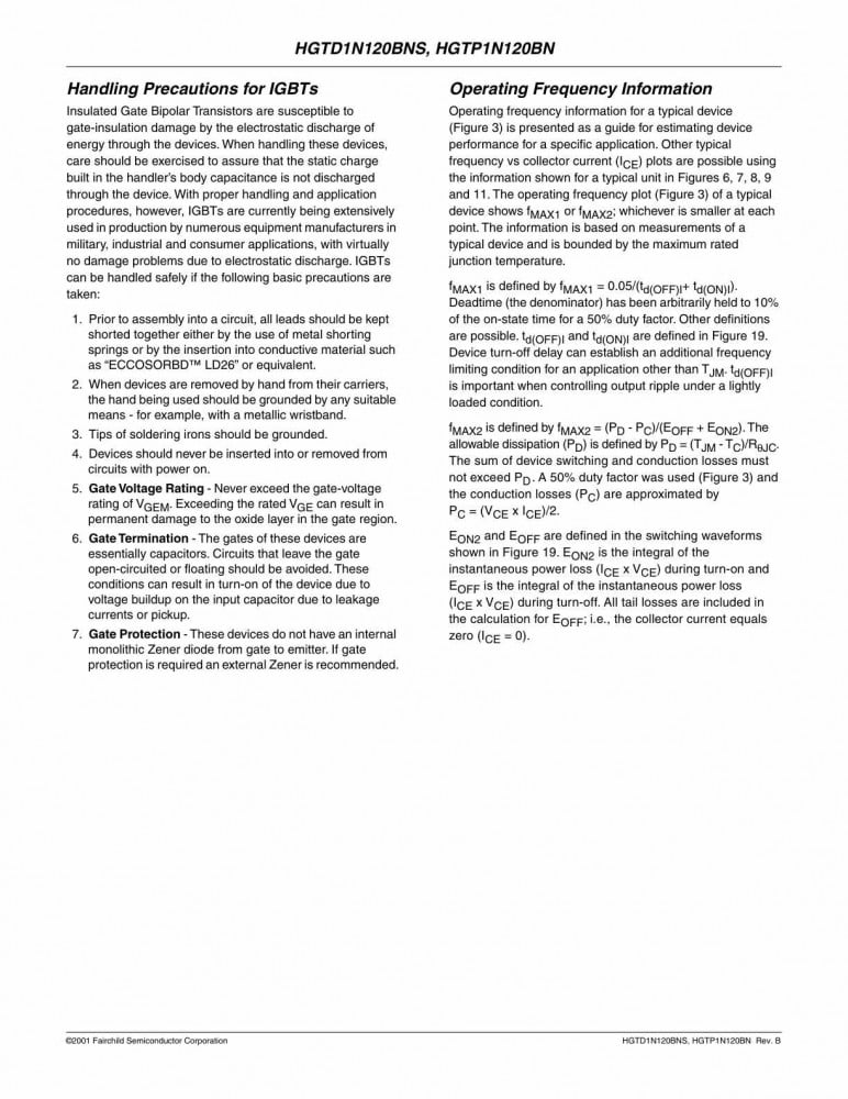 HGTD1N120BNS9A datasheet page 8