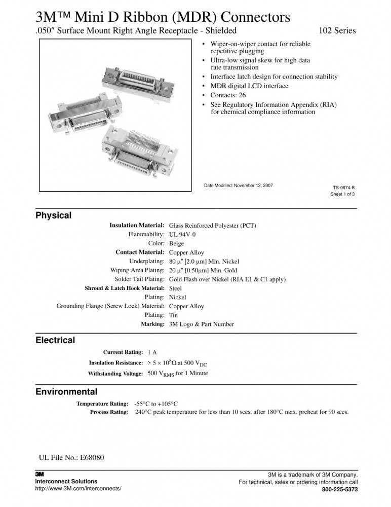 3M 10226-1A10PL technical document sheet 1