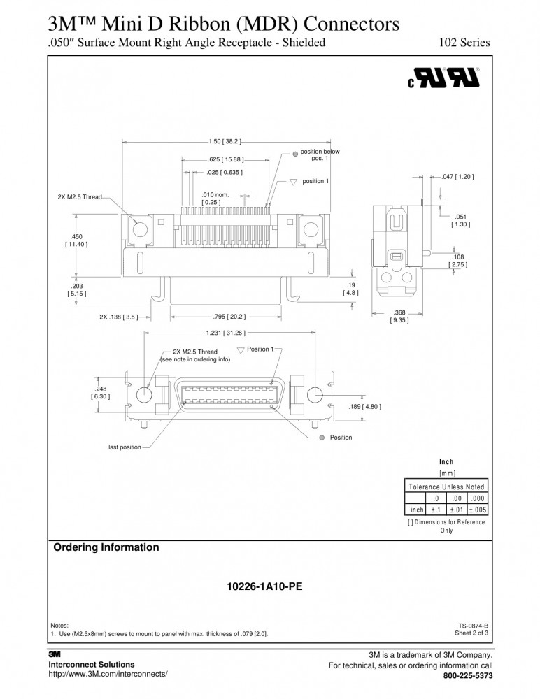 3M 10226-1A10PL technical document sheet 2