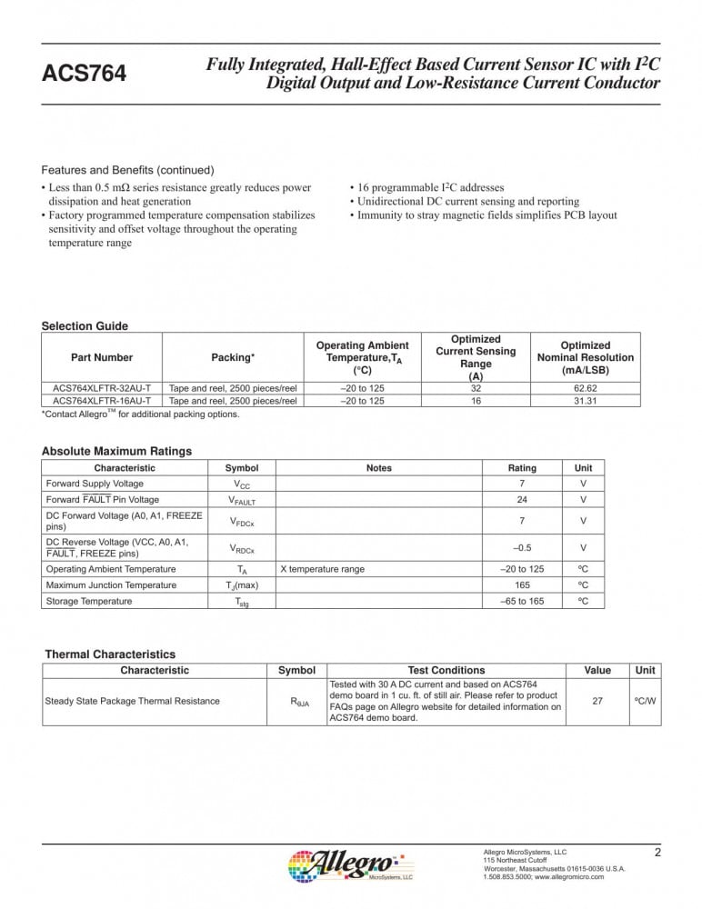 ACS764 datasheet page 3
