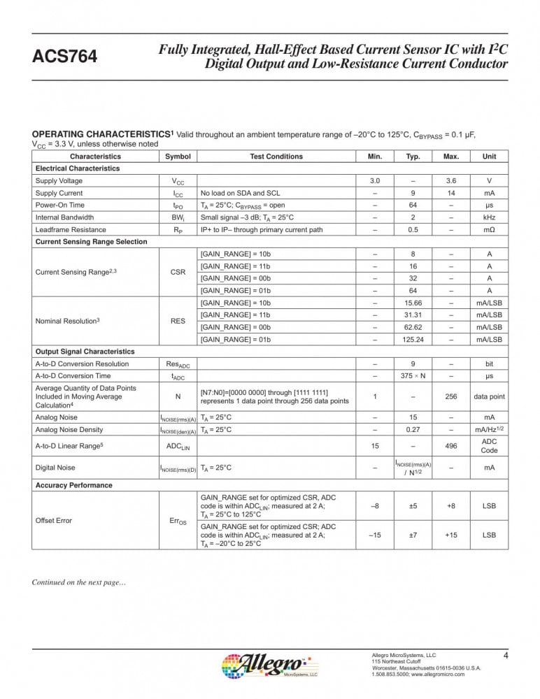 ACS764 datasheet page 5