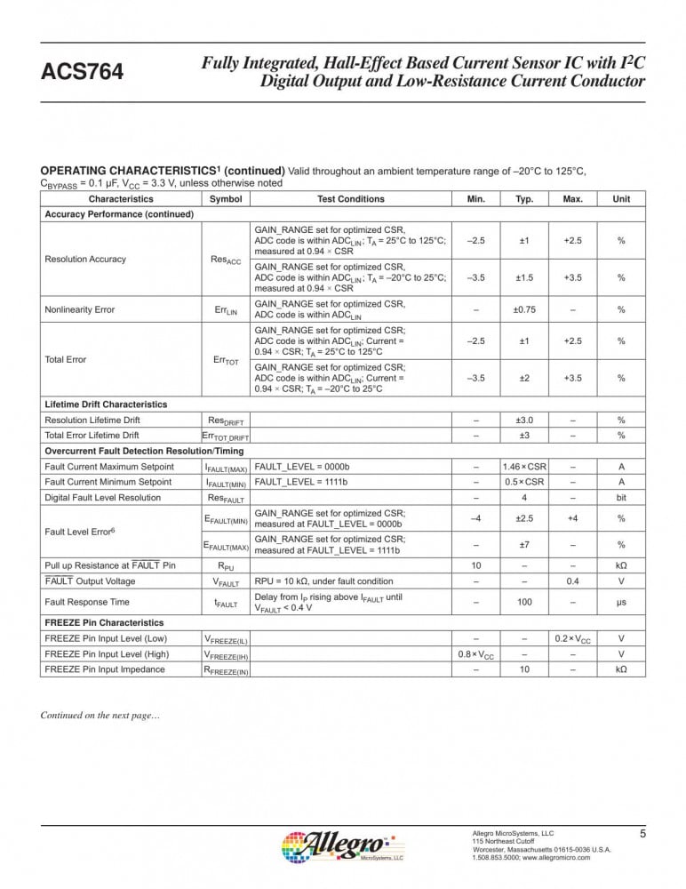 ACS764 datasheet page 6