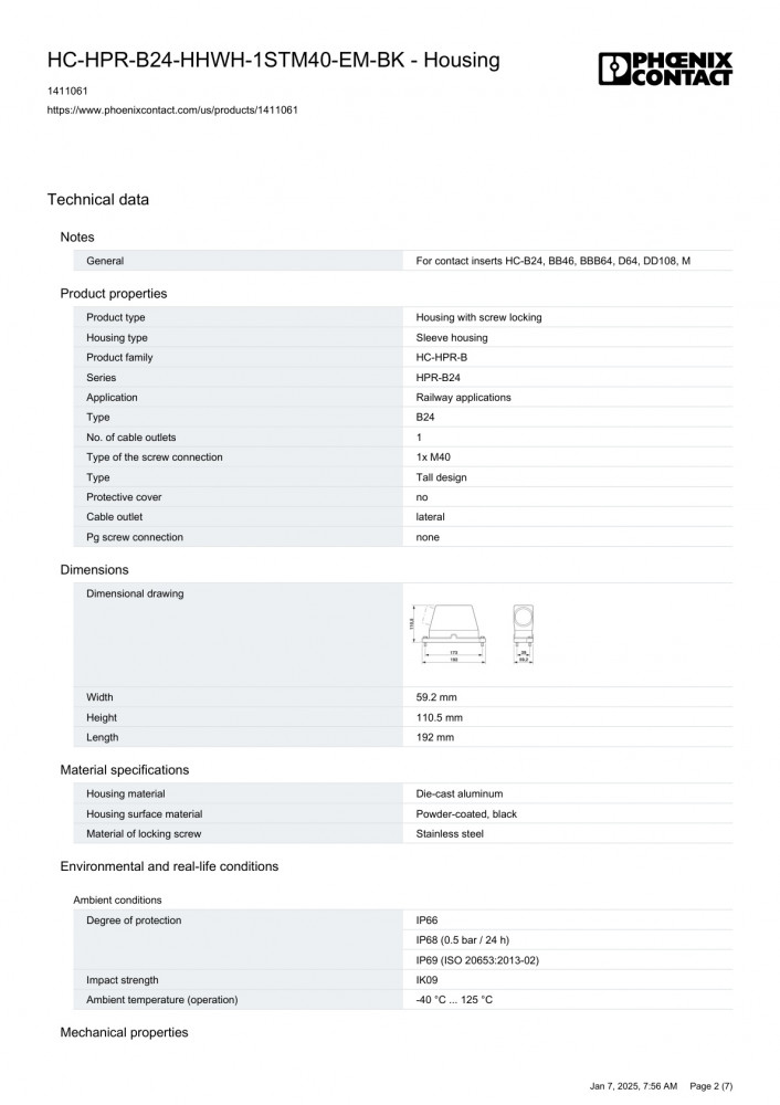 Phoenix Contact 1411061 technical document page 2