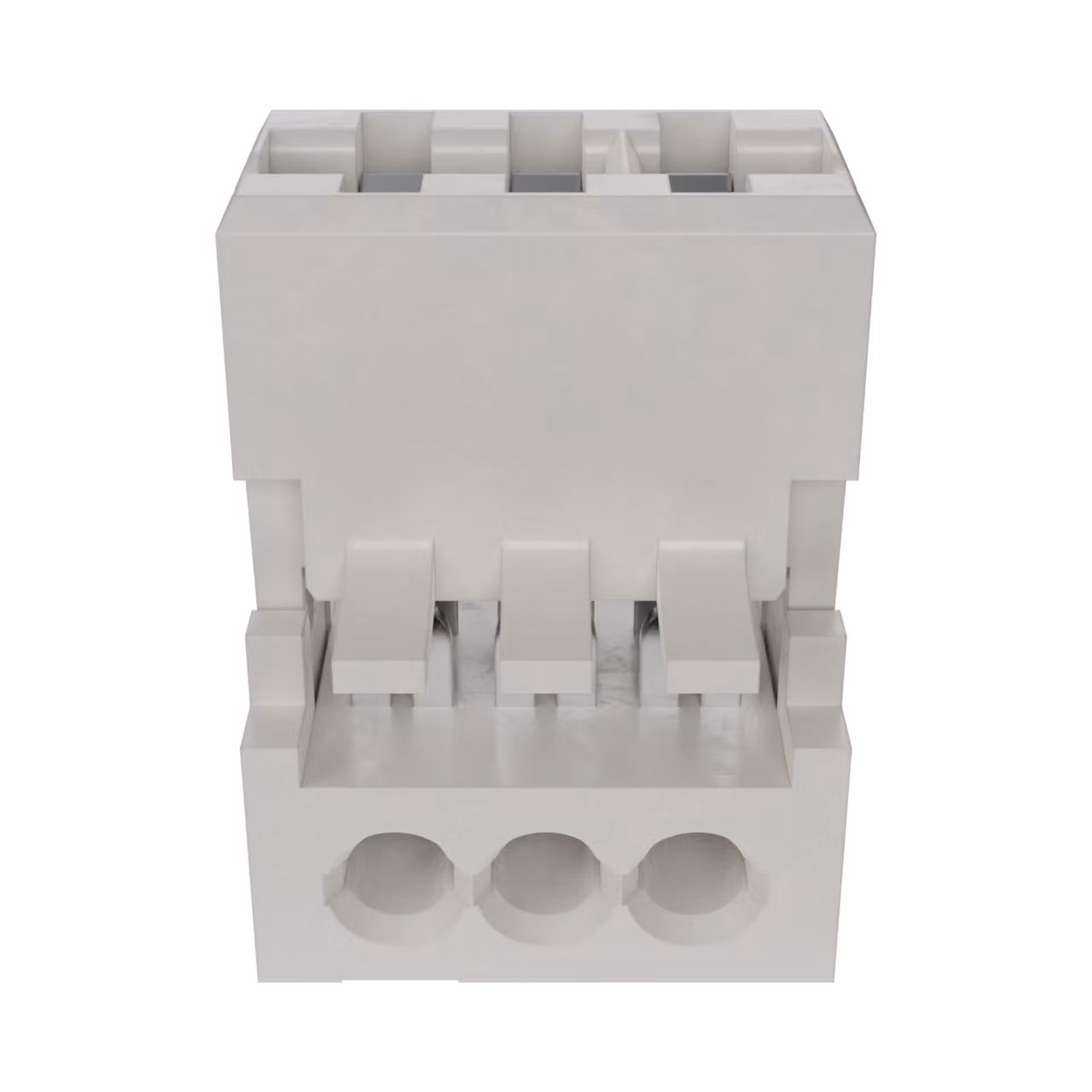 Appli-Mate RAST 2.5 IDT Housing, 2.50mm Pitch, Female, 3 Circuits, All Positions Removed, Slotted Endwalls, Polarizing Rib Between 2/3 for sale
