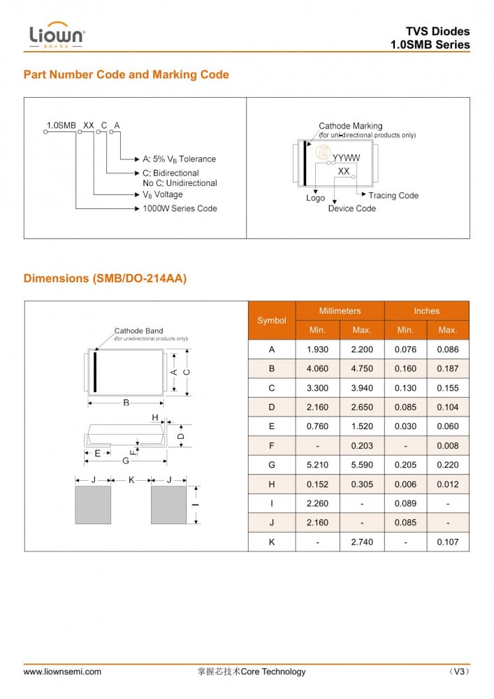 Liown 1.0SMB series datasheet page 5