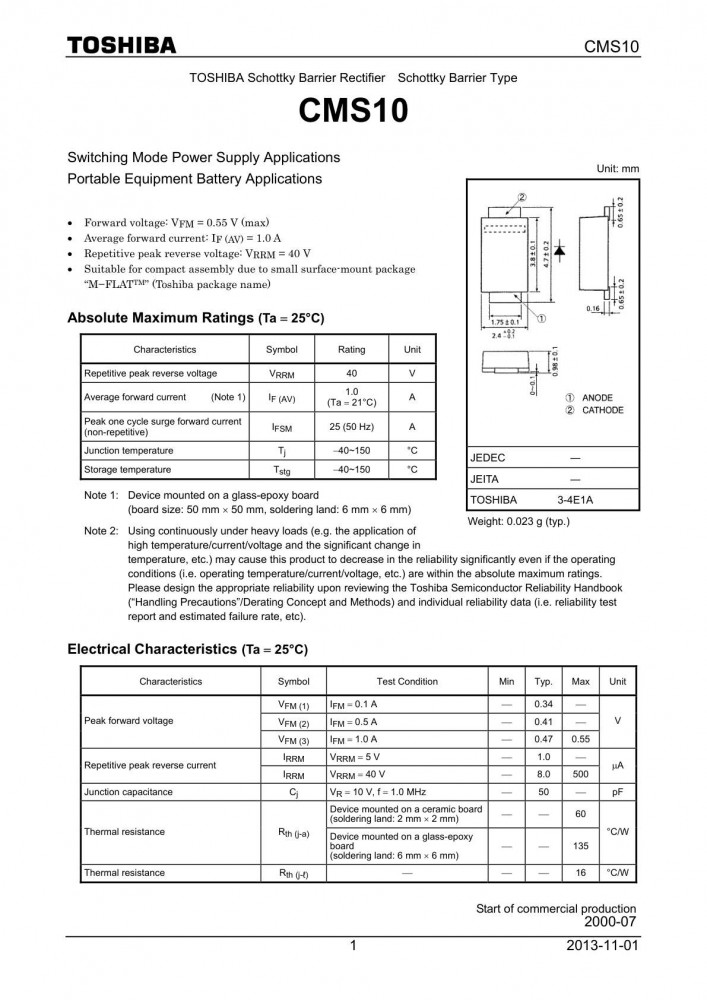 CMS10 datasheet page 1