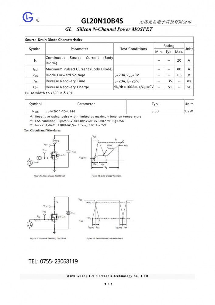 GL20N10B4S technical document page 3