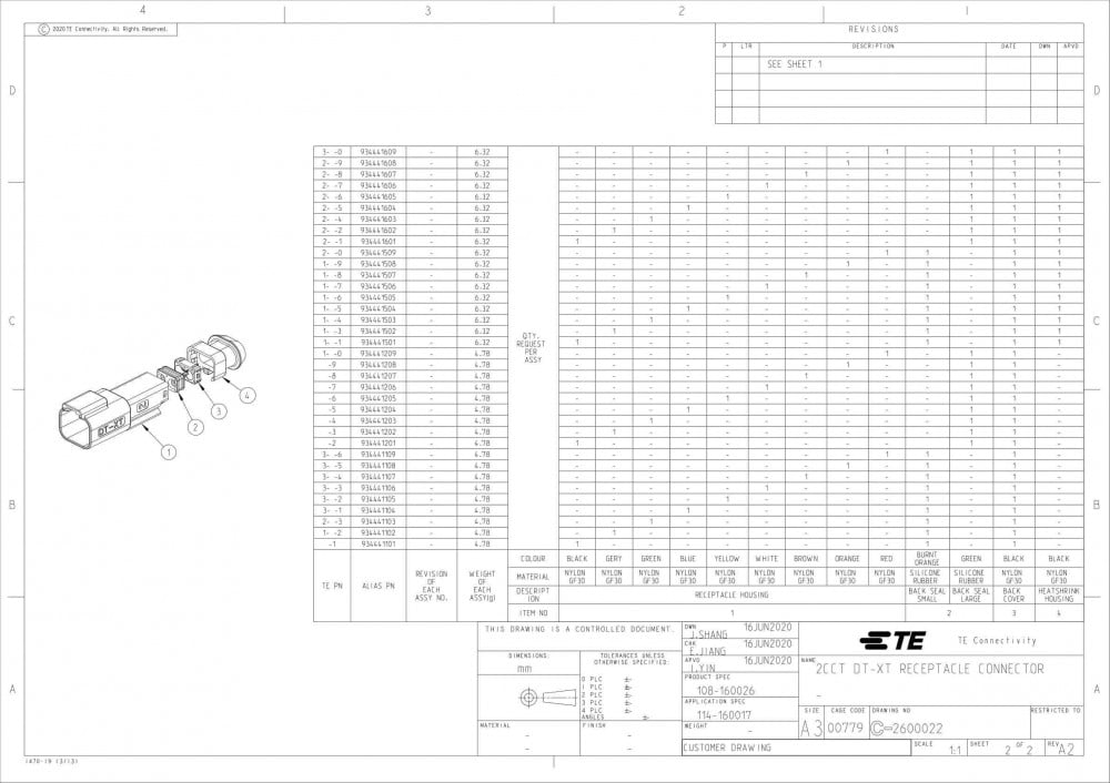 DEUTSCH 2600022-9 controlled drawing page 2