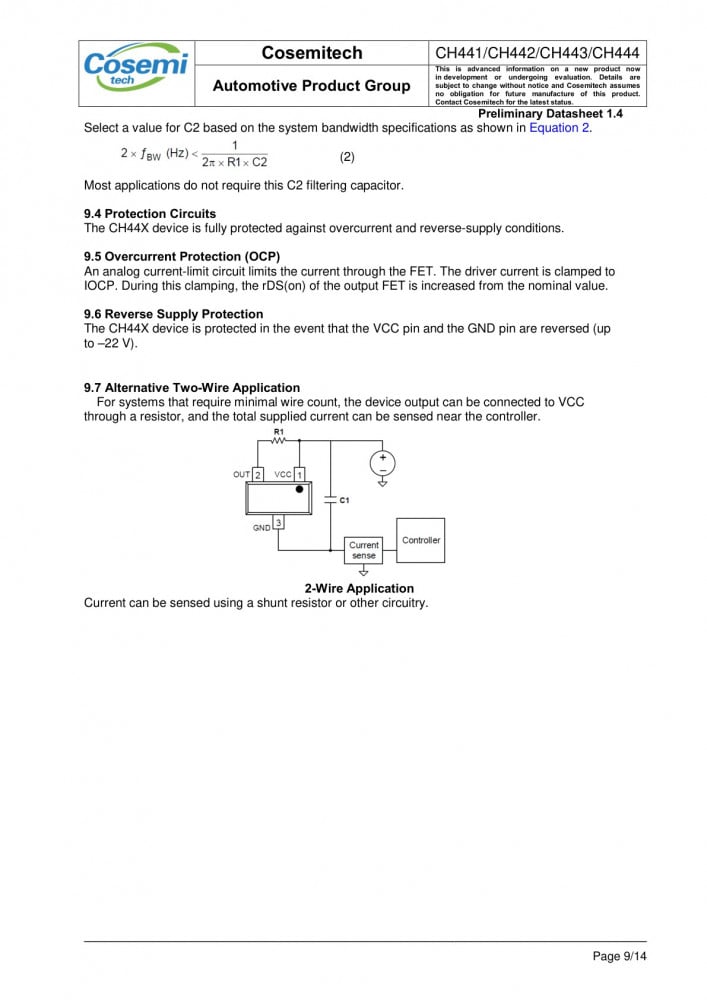 CH442NSR datasheet page 9