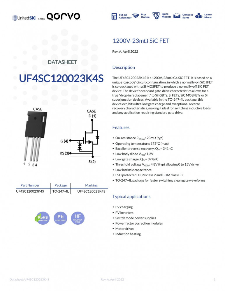 UF4SC120023K4S datasheet page 1
