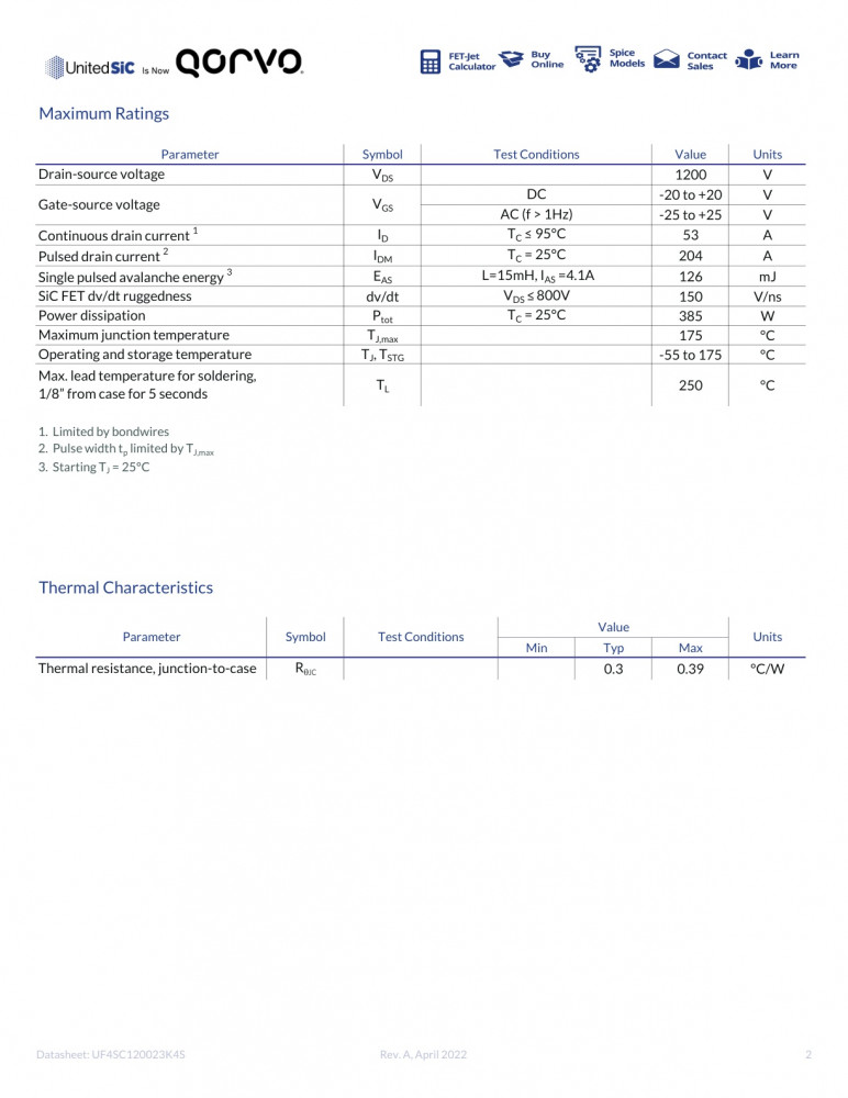 UF4SC120023K4S datasheet page 2