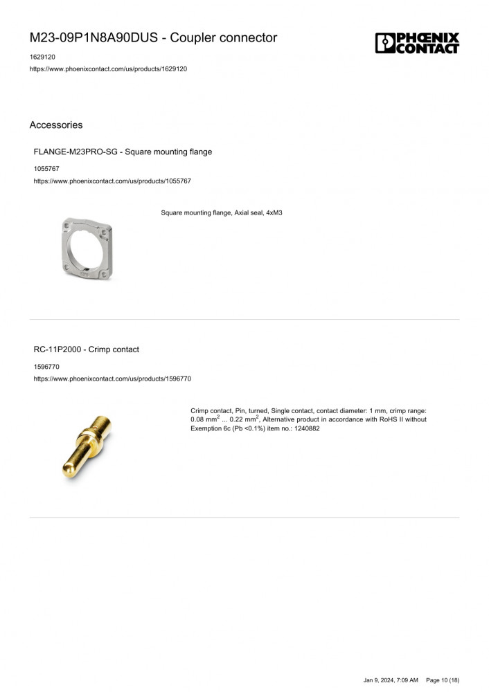 Phoenix Contact 1629120 technical document page 10