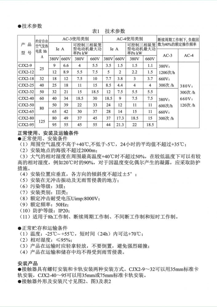 CJX2 series manual page 3