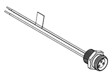 Mini-Change Receptacle, 4 Poles, Flange Mount, Male (Straight) to 18 AWG Leads, 0.305m (1.0') Length