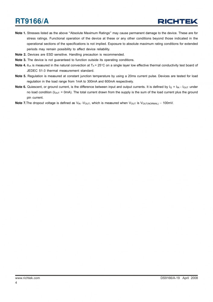 RT9166/A datasheet page 4