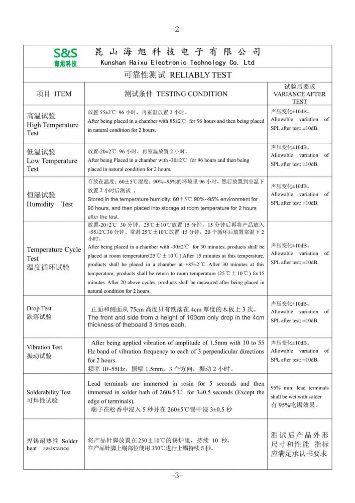 2308 8Ω 1W specification page 3