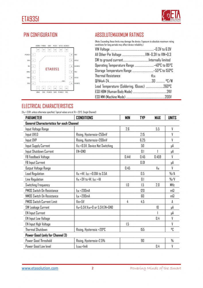 ETA9351Q4Y datasheet page 2