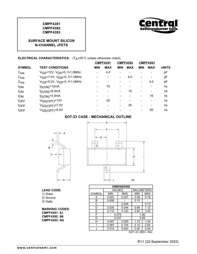 CMPF4392 datasheet page 2