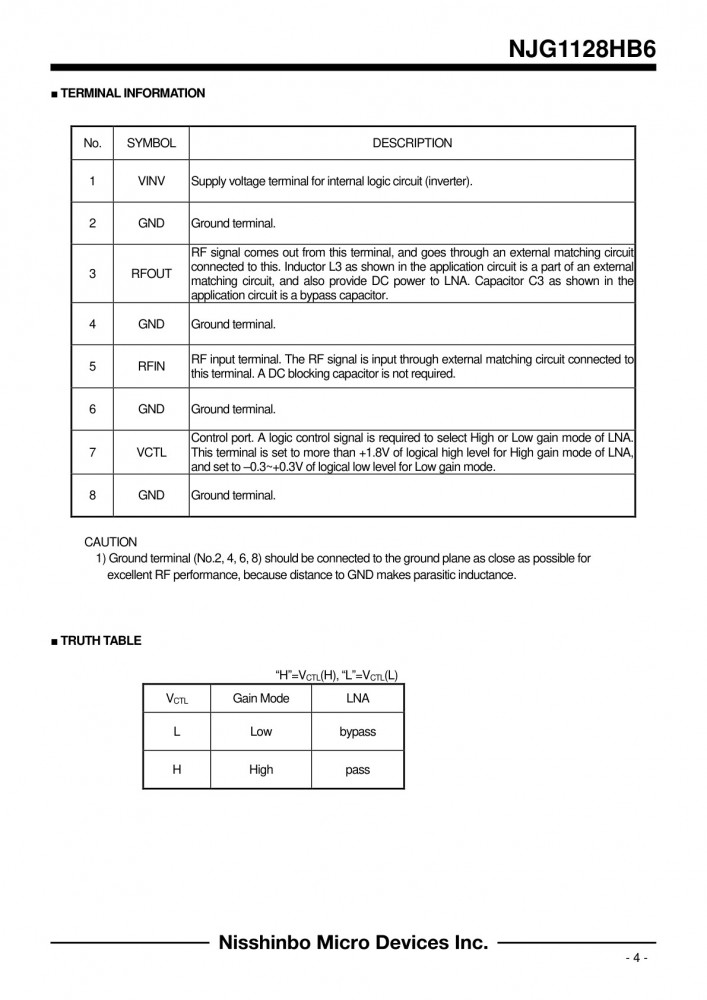 NJG1128HB6 datasheet page 4