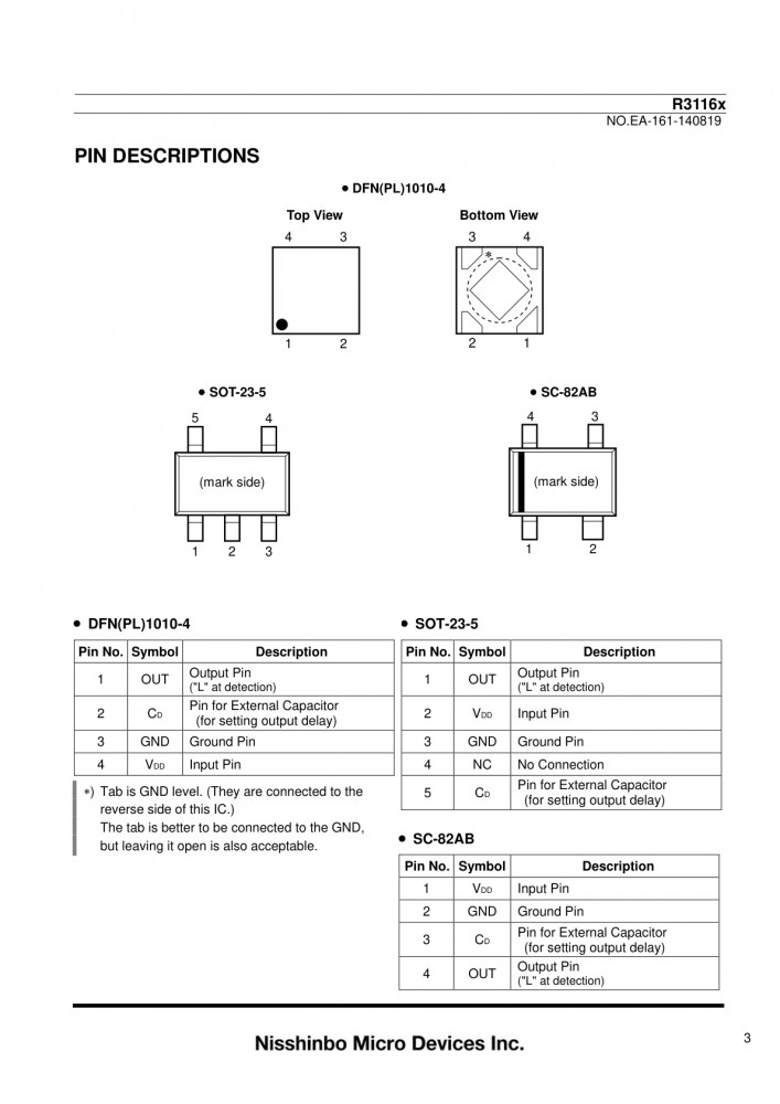 R3116 datasheet page 3