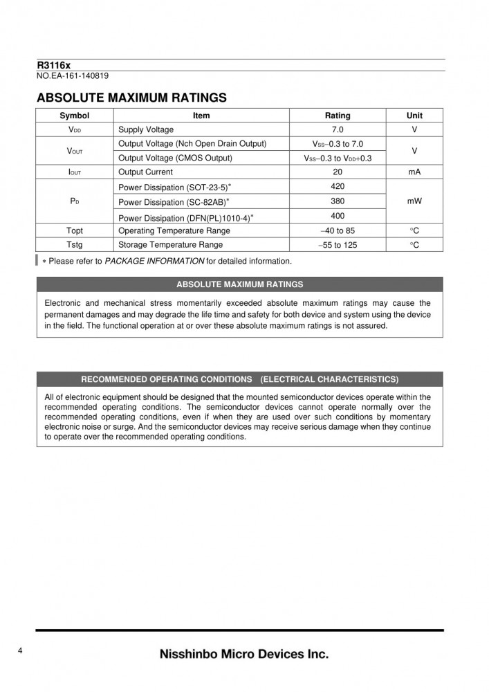 R3116 datasheet page 4