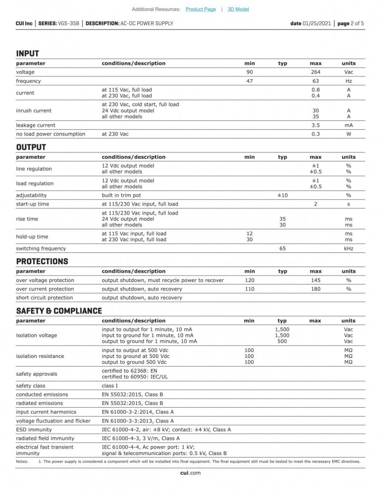 VGS-35B-24 datasheet page 2