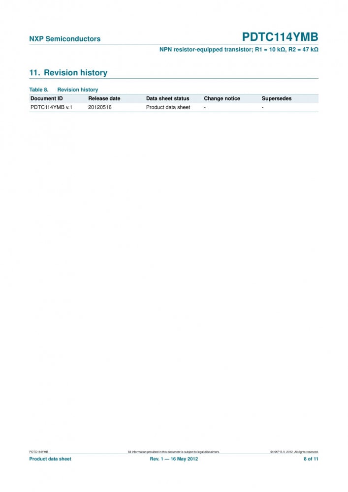 PDTC114YMB datasheet page 9