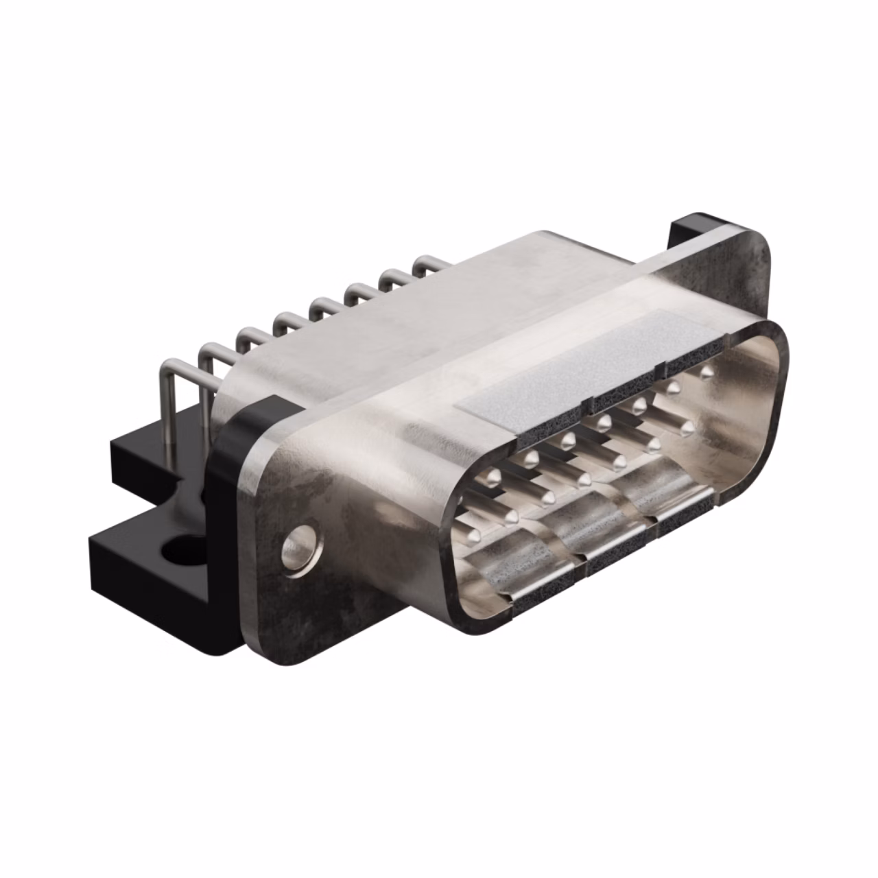 Standard-Density EMI Filtered D-Sub Connector, Male, Right-Angle, PCB Through Hole, 1000pF Pi, Plastic Brackets with Locking Threaded Inserts, RoHS, 15 Circuits for sale